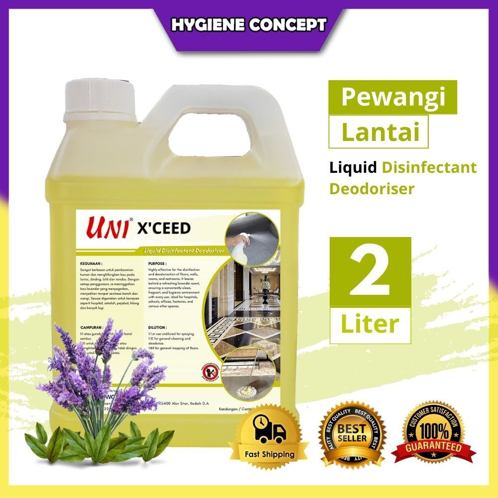 UNI X'Ceed 2L / Pewangi Spray Mop Pencuci Lantai Lavender / Deodorizer ...