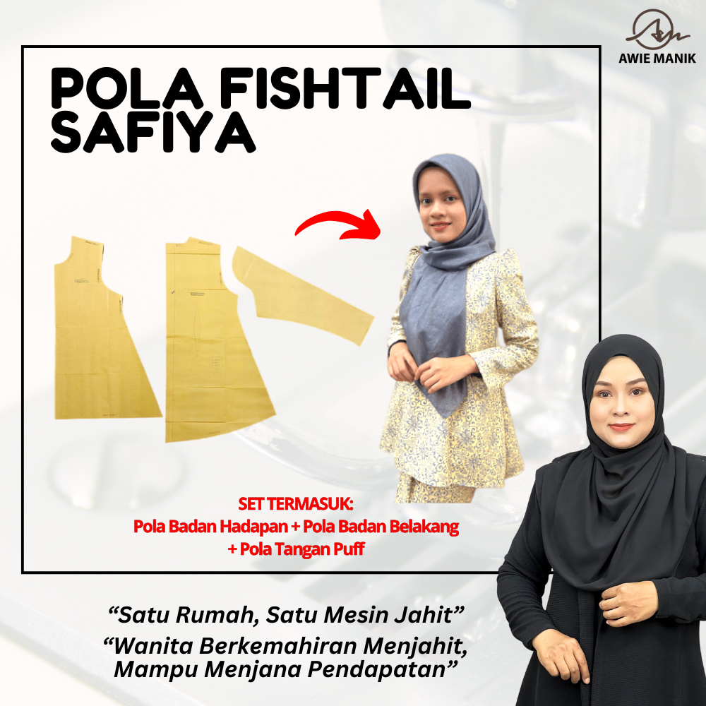 [DEWASA] POLA BLOUSE FISHTAIL SAFIYA TANGAN PUFF AWIE MANIK | Shopee ...