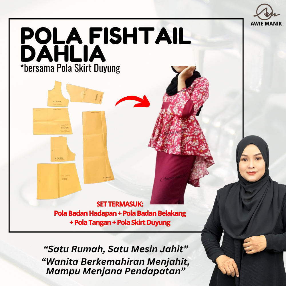[KANAK-KANAK] POLA FISHTAIL DAHLIA AWIE MANIK | Shopee Malaysia
