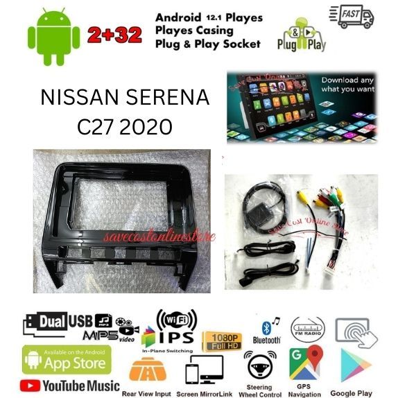 Nissan Serena C27 2020 android player 10 inch IPS Screen PLUG N PLAY ...