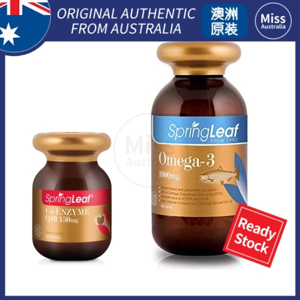 Spring Leaf Omega3 Fish Oil 1000mg 200Caps/Co-ENZYME Q10 150mg 60 Caps ...