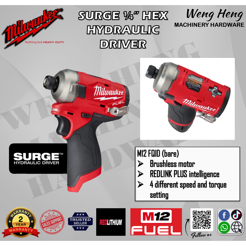 Milwaukee M12 FUEL SURGE 1/4" Hex Hydraulic Impact Driver - MODEL M12 ...