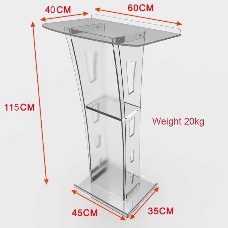 Rostrum Stand Podium Acrylic Rostrum With LED Light Podium Speak Stage ...