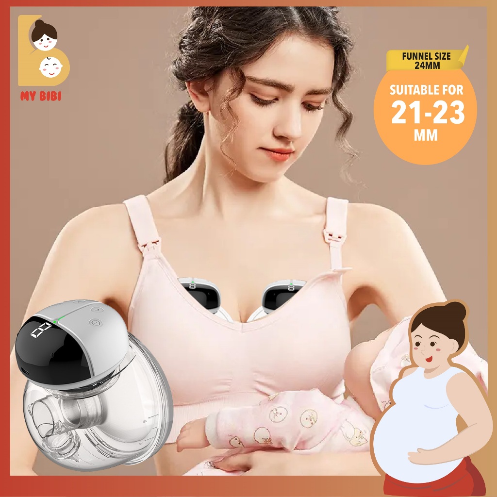 Rechargeable wearable breastpump pam susu elektrik handsfree breast pump electric wireless ...