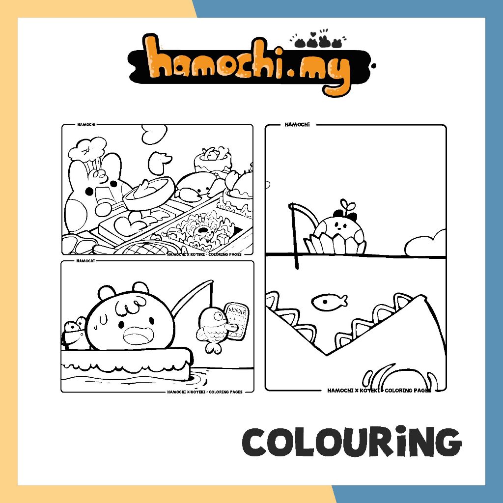 A4 Size10 pcs Kids Colouring Pages Berwarna warni Hamochi Beary Katy ...