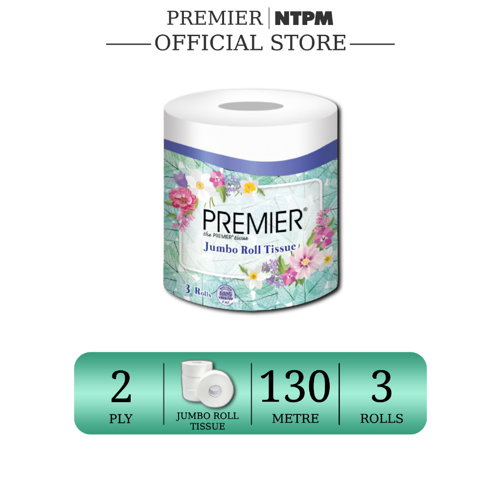 Premier Jumbo Roll Tissue 2 PLY (130M x 3) | Shopee Malaysia