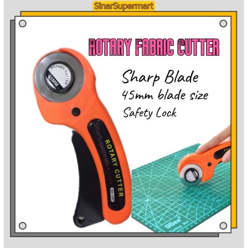 SinarSupermart 45mm Rotary Cutter Fabric Patchwork Roller Wheel Round ...
