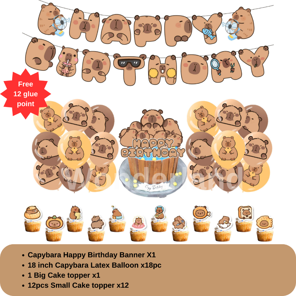Capybara Theme Birthday Balloon Set Capybara Birthday Balloon Capybara ...