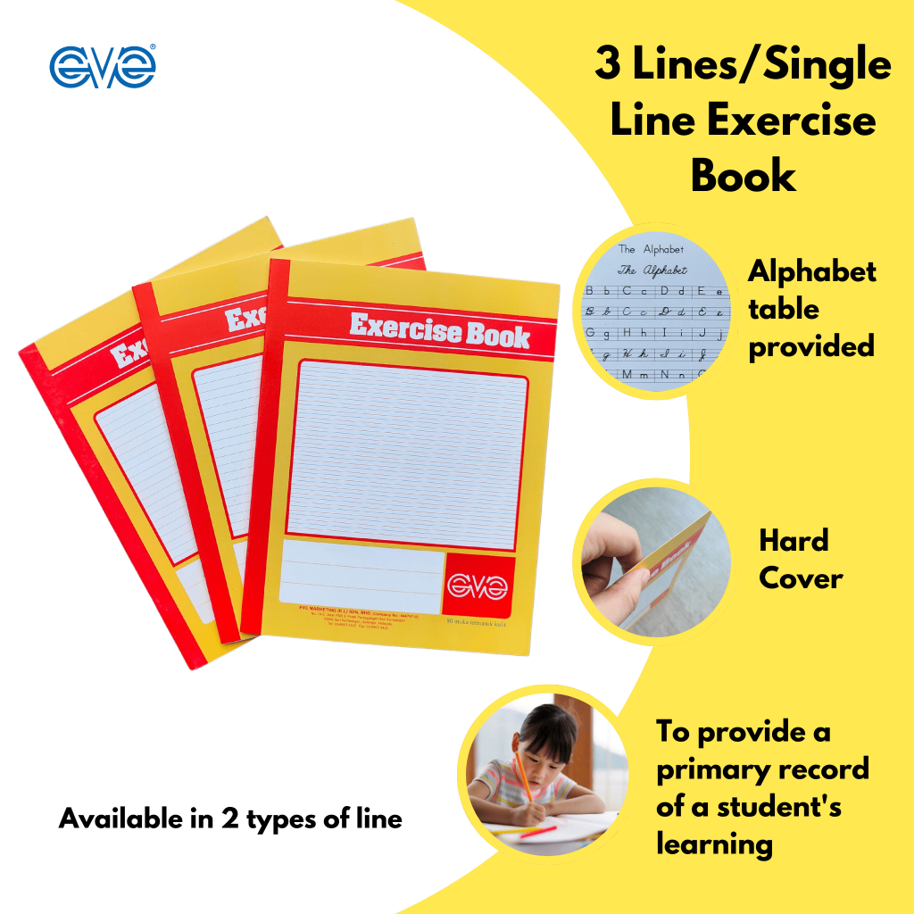 EVE 3 Lines/Single Line Exercise Book | Shopee Malaysia