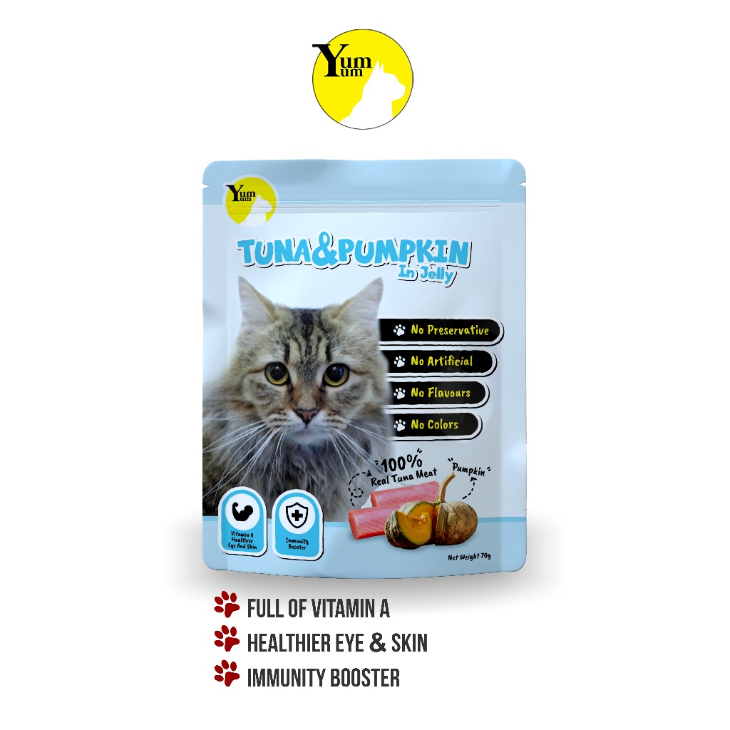 YUM YUM Wet Food Tuna & Pumpkin In Jelly (70g) Makanan Basah Kucing ...