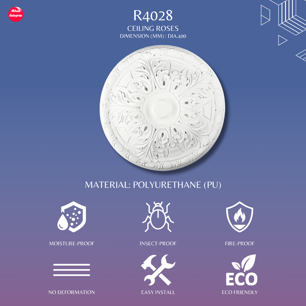 R4028 FLORAL CEILING ROSES STYLE | CEILING LIGHT ACCESSORIES | CEILING ...