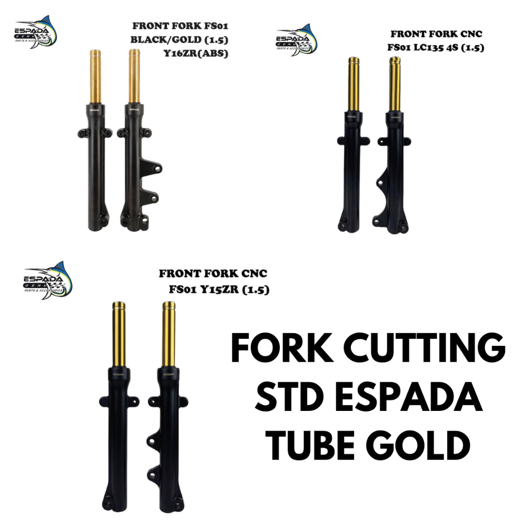 FRONT FORK ESPADA FS01 Y15ZR LC135 4S 55D Y16ZR BLACK/GOLD LOWERD 1.5 ...