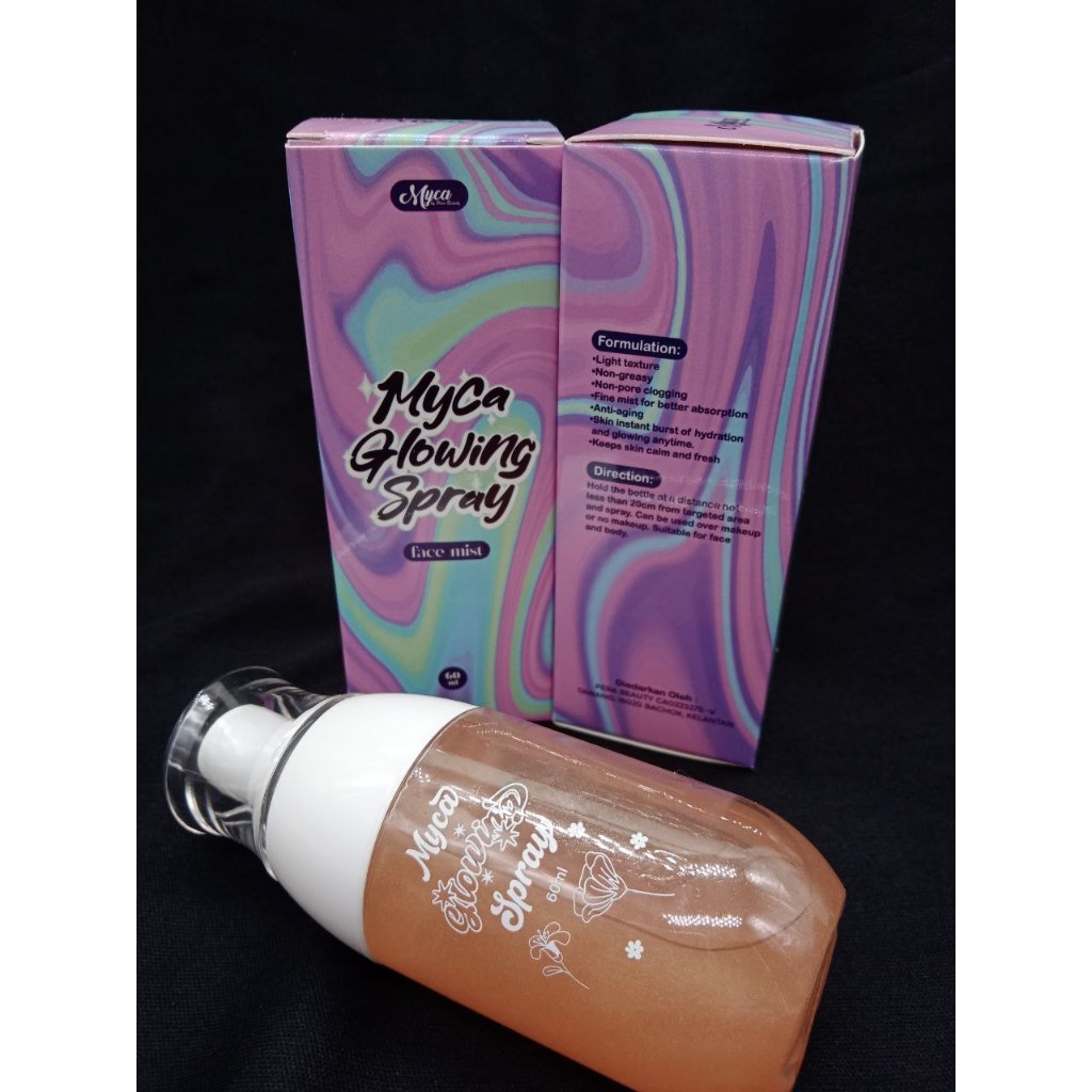 NEW PACKAGING MYCA SETTING SPRAY || GLOWING SPRAY || FACE MIST || MAKEUP TAHAN LEBIH LAMA ...
