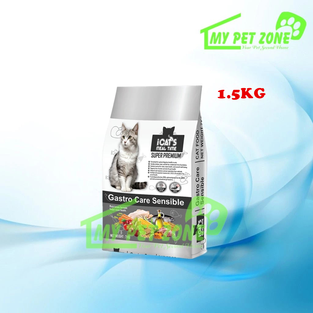 Icats Gastro Care Sensible (Poultry & Fish) Cat Food 1.5KG | Shopee ...