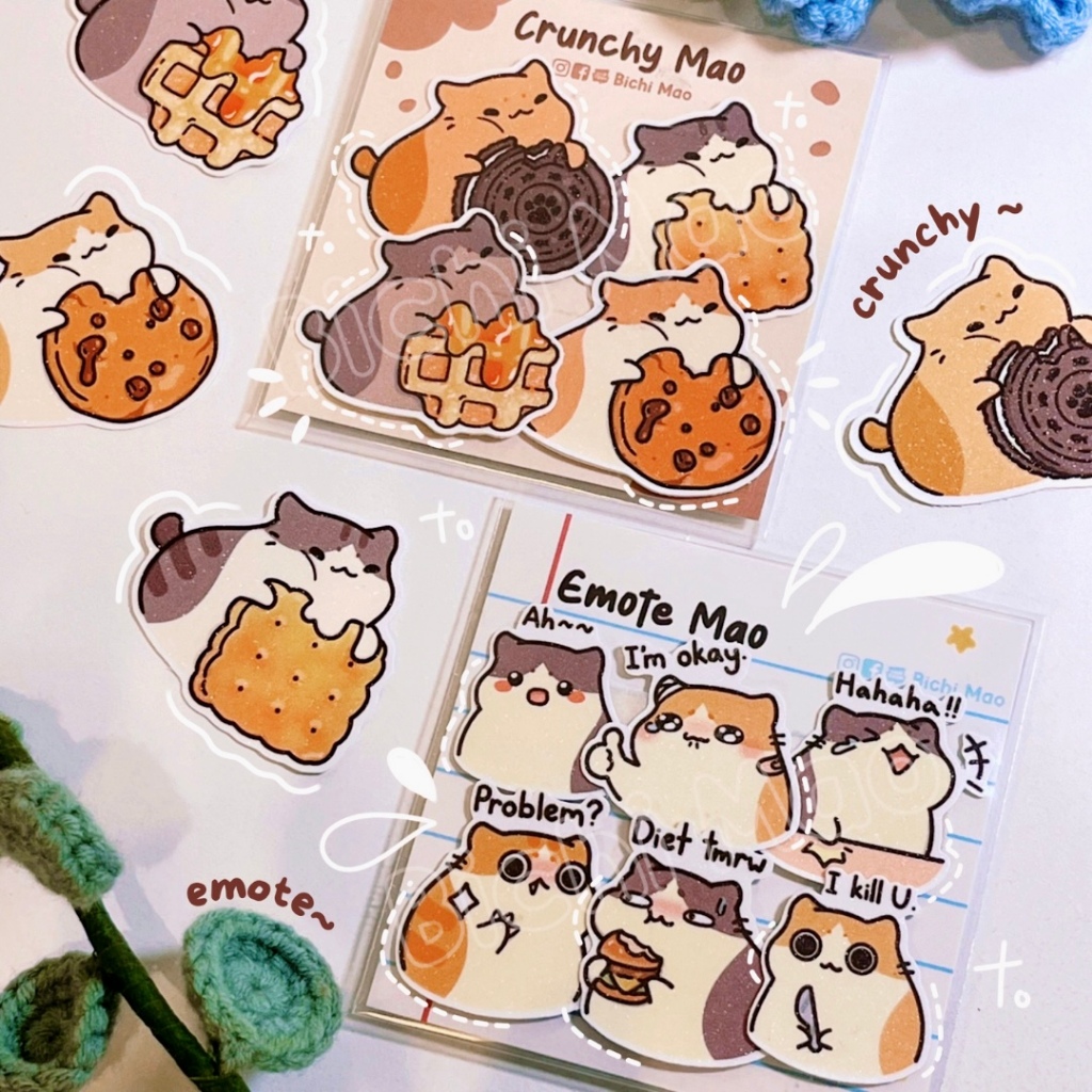 Bichi Mao Funny Cute Cat Sticker Pack | Shopee Malaysia