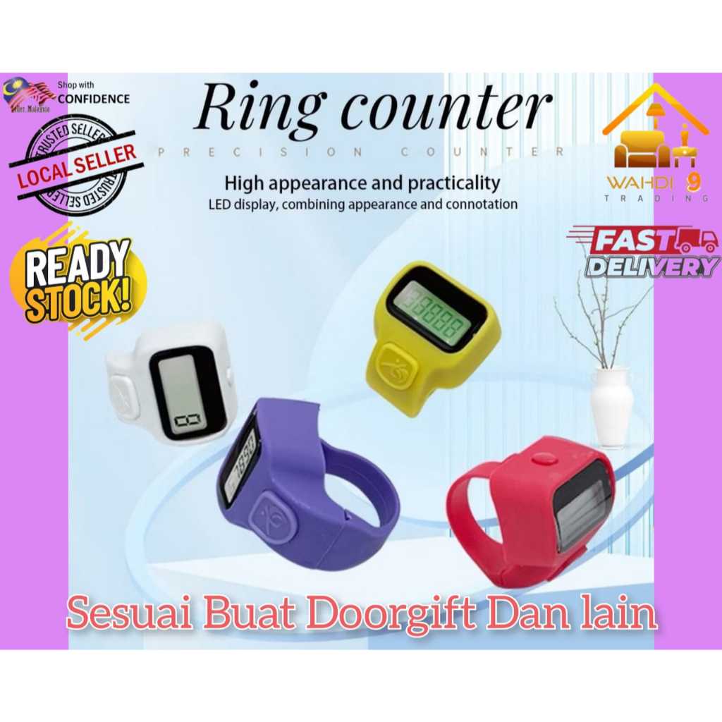 Tasbih Digital Cincin Mini Baharu dgn Pembilang LED Rosari Kaunter ...