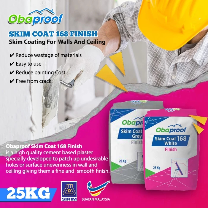 25KG SKIM COAT 168 FINISH WHITE or GREY Skim Coating For Walls And ...