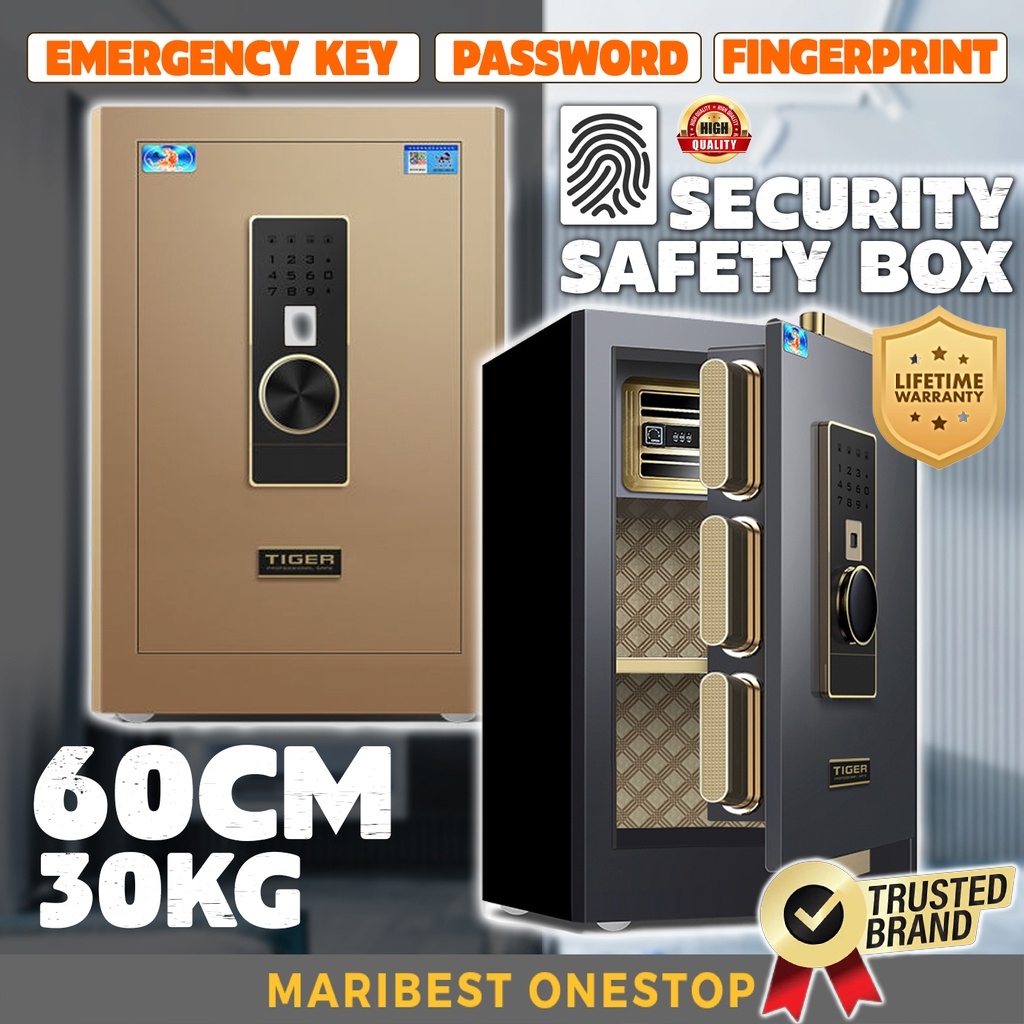 60CM Safety Box Fingerprint Digital Safety Box Money Box With Lock Safe ...