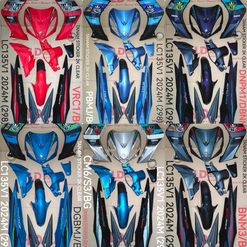 (TANAM) COVERSET STICKER TANAM (HLD Racing) Cover set YAMAHA LC135 V1 ...