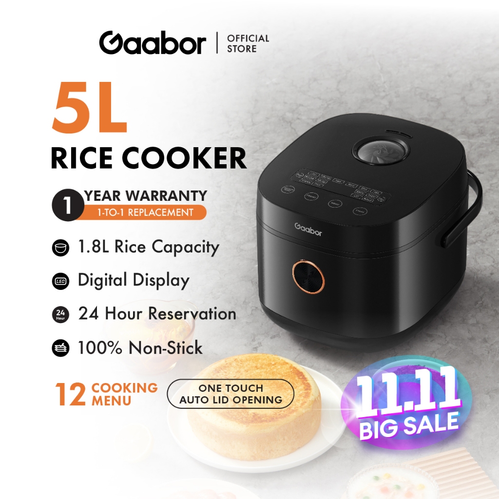 【1212 Special】 Gaabor 5L Low Sugar Rice Cooker Touch Screen Rice Cooker ...