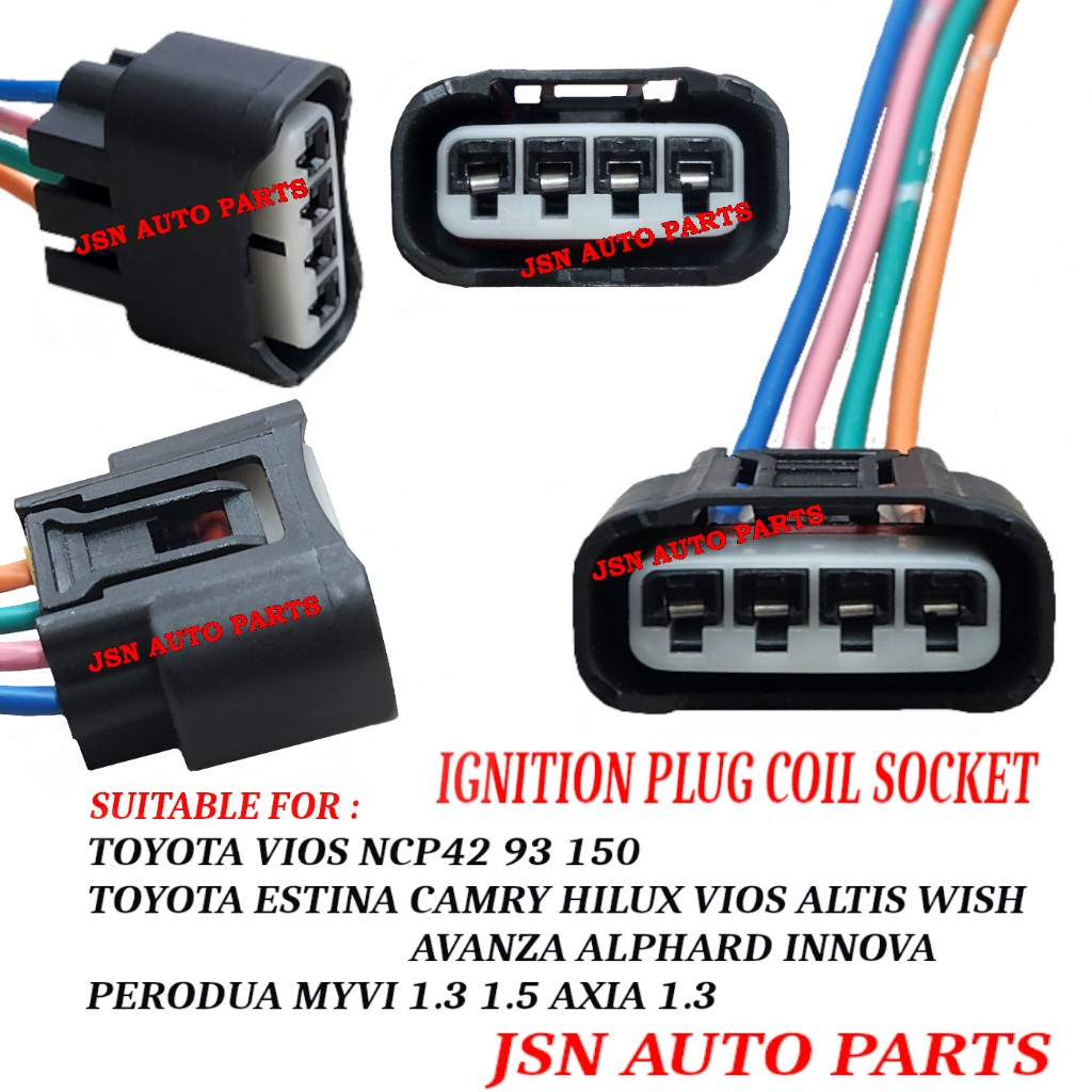 IGNITION PLUG COIL SOCKET FOR TOYOTA VIOS HILUX AVANZA PERODUA MYVI ...