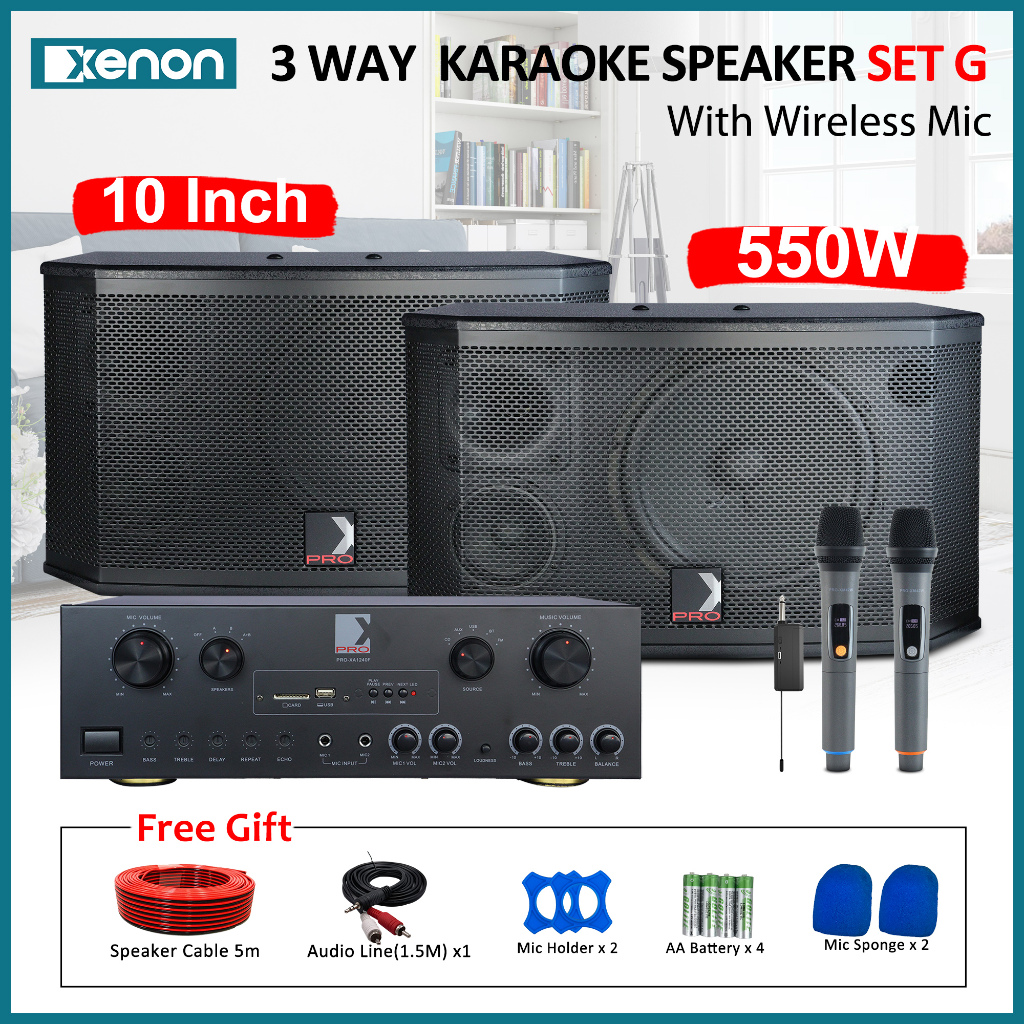 Xenon Karaoke Speaker Set 10inch 3 Way Karaoker Speaker Full Set With ...