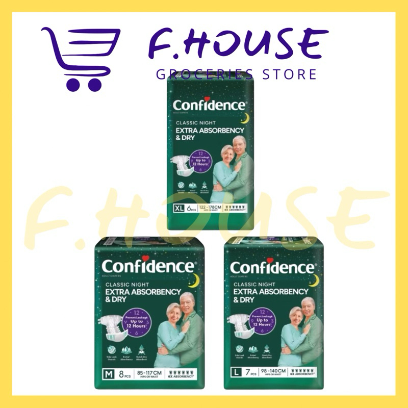 CONFIDENCE Classic Night Tape Adult Diaper M8/ L7/ XL6 (1 Pack ...