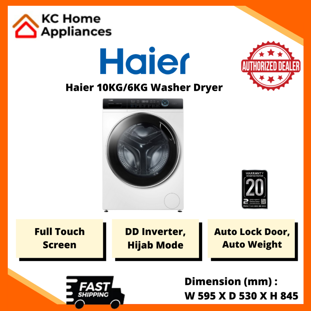 Haier 10KG/6KG / 12KG/8KG Washer & Dryer | HWD100-B14979 / HWD120 ...
