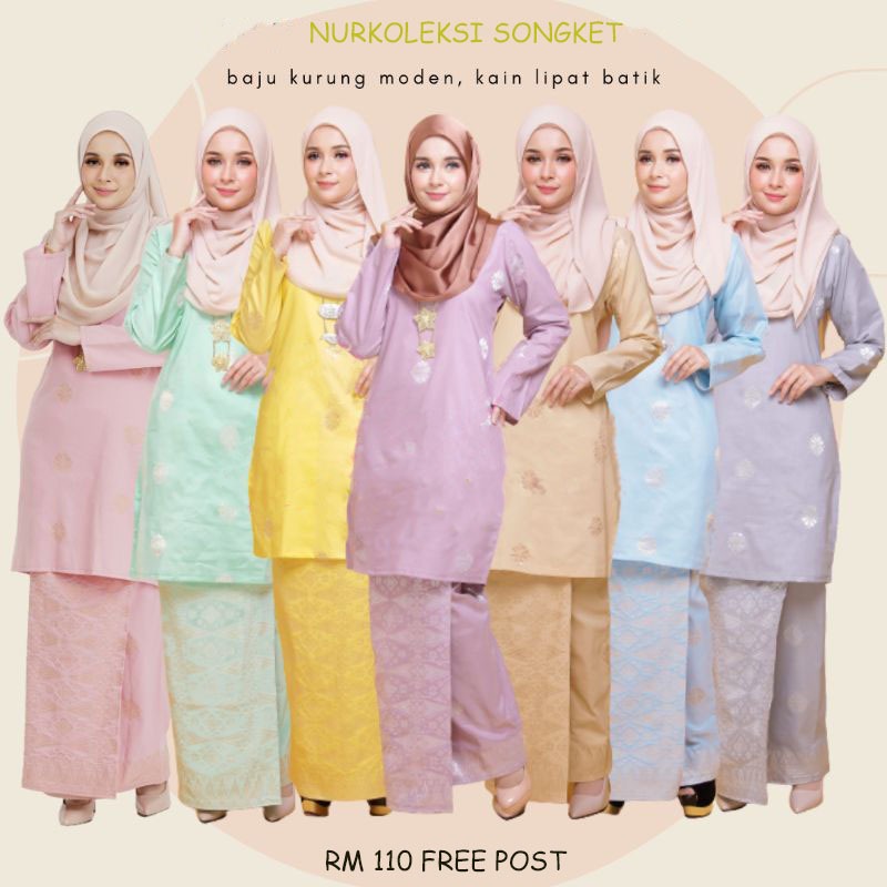 Luxury Baju Kurung Moden Songket Tenun ( S-2XL) | Shopee Malaysia