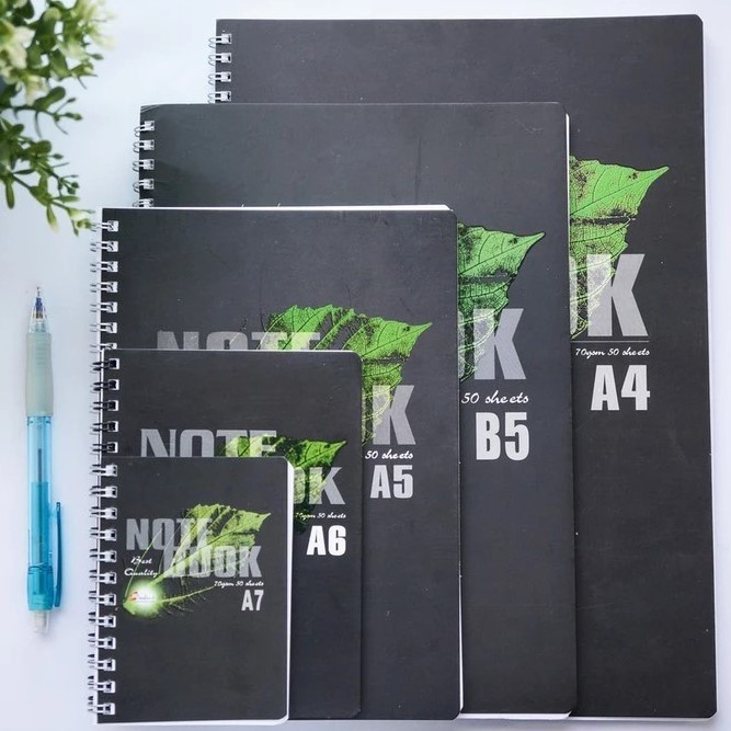 Standard Spiral Wire O Ring Notebook A4 B5 A5 A6 A7 Diary Planner Journal Book 50 Sheets 70GSM ...