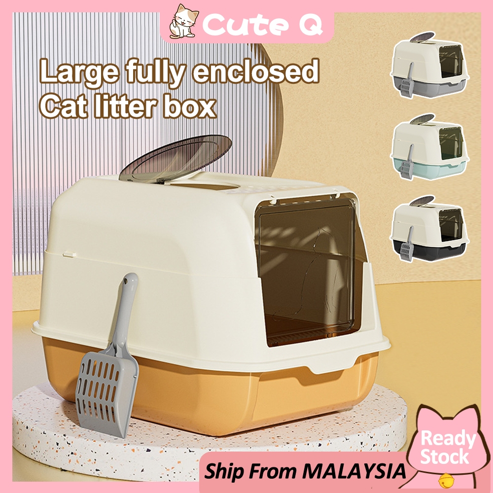 Cute Q Double door cat litter box cat toilet box tempat berak kucing ...