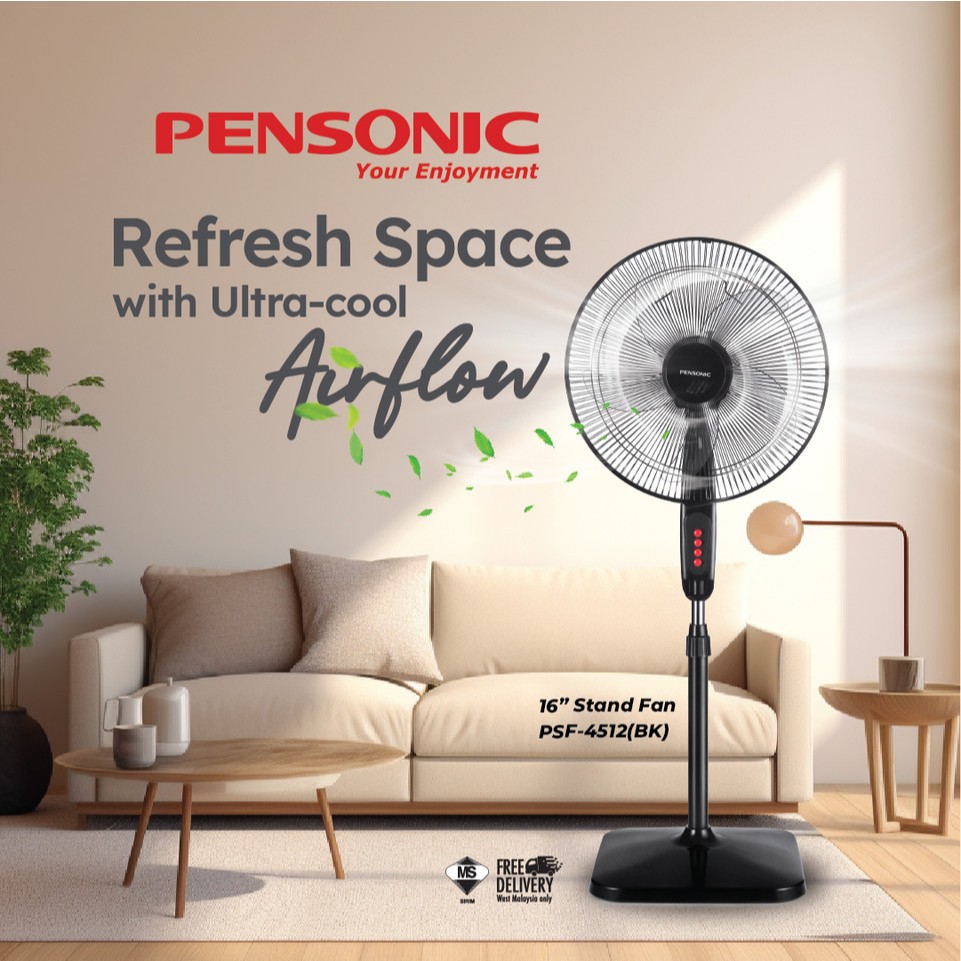 Pensonic Hot Selling Stand Fan 16" | Kipas Berdiri 16' | PSF-4512(BK ...