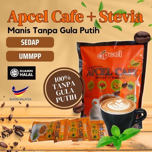 APCEL CAFE + STEVIA 20 sachet x 20 gram 100% ORIGINAL HQ | Shopee Malaysia