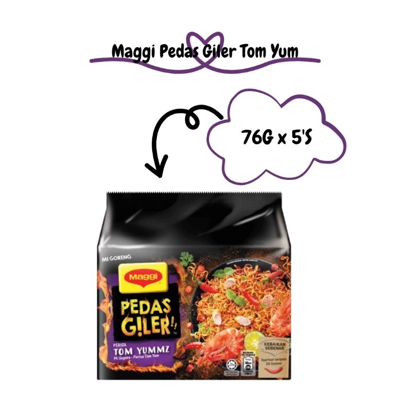 Maggi Pedas Giler Tom Yum (76G x 5'S) | Shopee Malaysia
