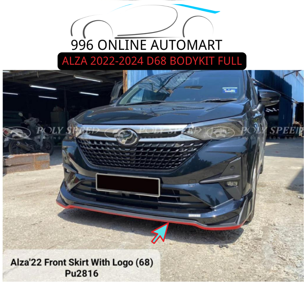 PERODUA ALZA 2022-2024 D68 BODYKIT SKIRTING FRONT REAR AND LEFT RIGHT ...