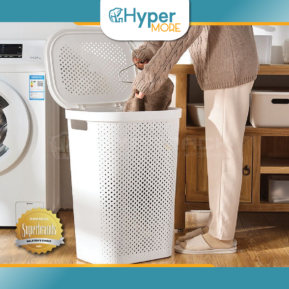 HYPERMORE 45L | 60L Laundry Basket Bakul Baju Big Capacity Storage ...