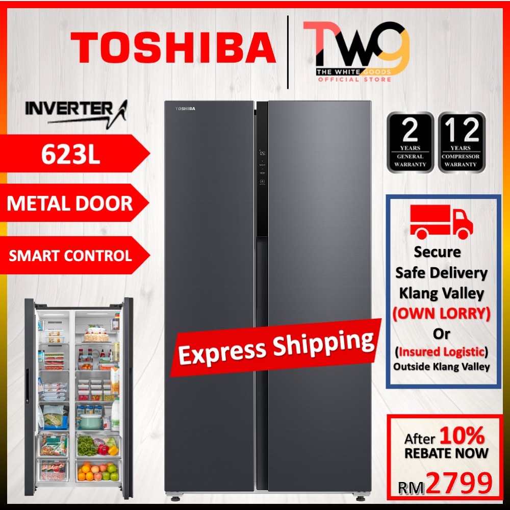 [FAST SHIPPING] Toshiba Refrigerator (623L) Origin Inverter Dual Alloy ...