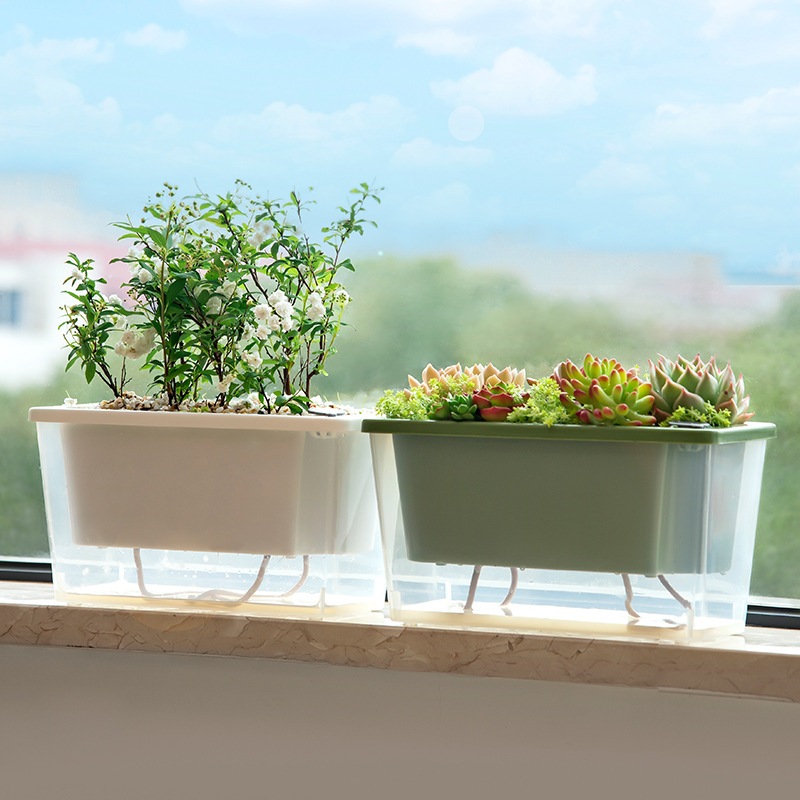 Nordic Style Long Rectangular Plastic Flower Planter Box Panjang ...