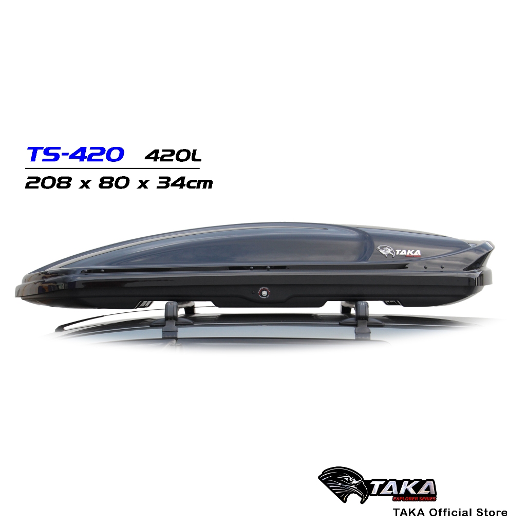 TAKA TS-420B Car Roof Box [ADVENTURE Series] [XL Size] [Glossy Black ...