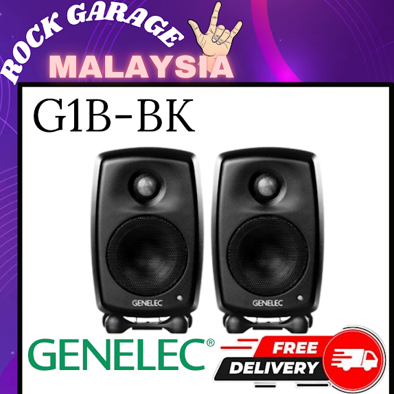 Genelec G One 2-Way Powered Bookshelf Speaker, Black/White/Raw - Each ...