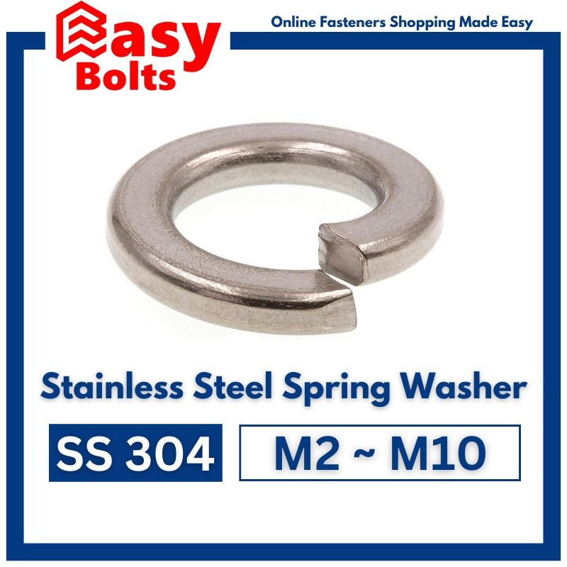 SS Spring Washer M2 ~ M10 (Stainless Steel 304 SW) (M2 M2.5 M3 M4 M5 M6 ...