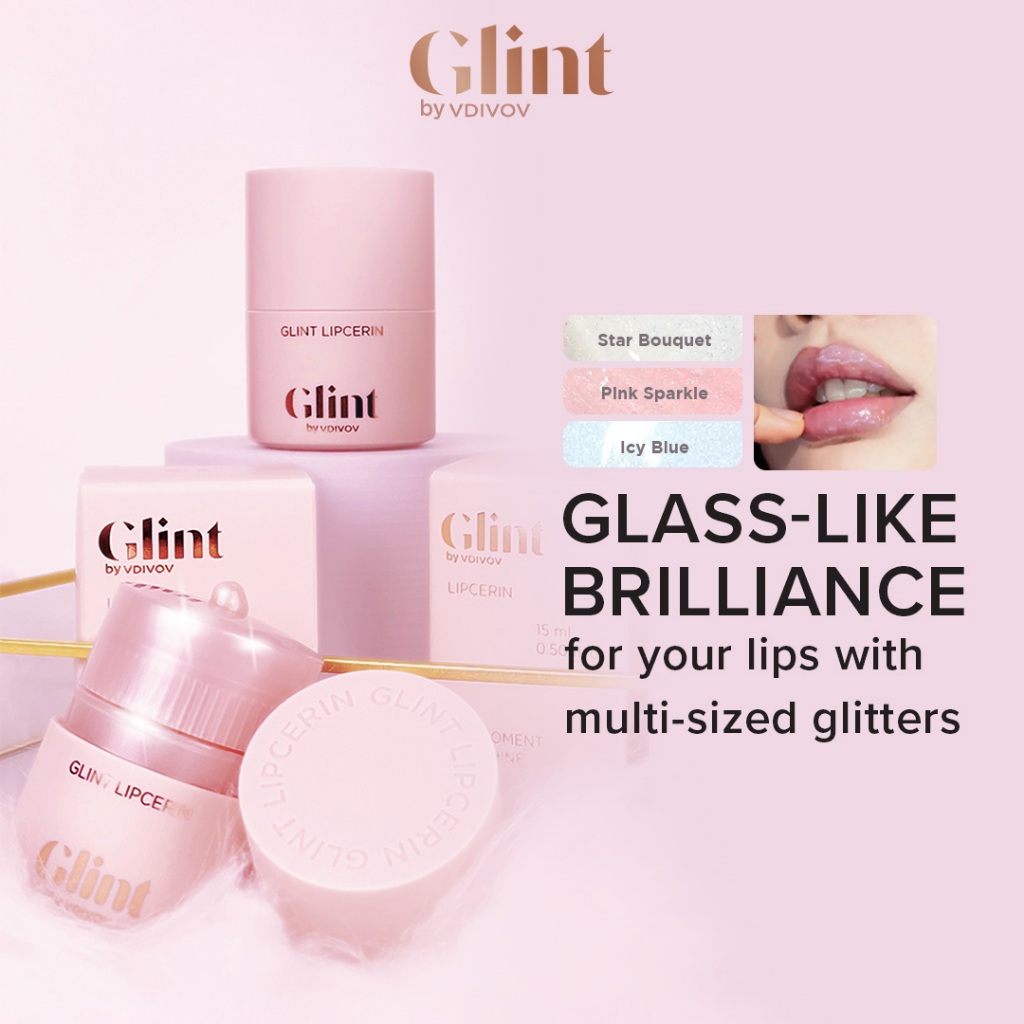 Glint Lipcerin ™ Lip Balm 15ml - Vegan Lip Plumper, Lip Gloss, Hydrated Fuller Lips Glitter ...