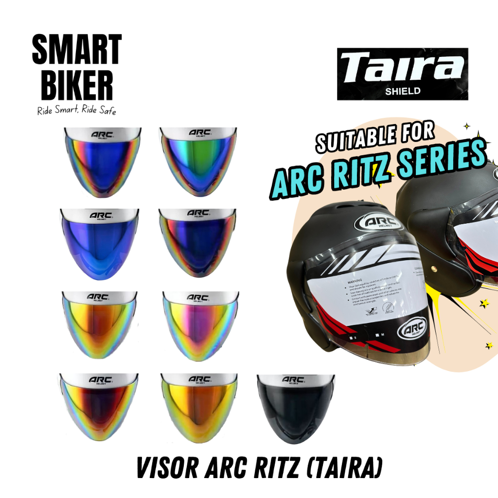 Visor ARC Ritz (Taira) Suitable Ritz Plain 2Tone Modern 100% Original Visor Siang Malam | Shopee ...