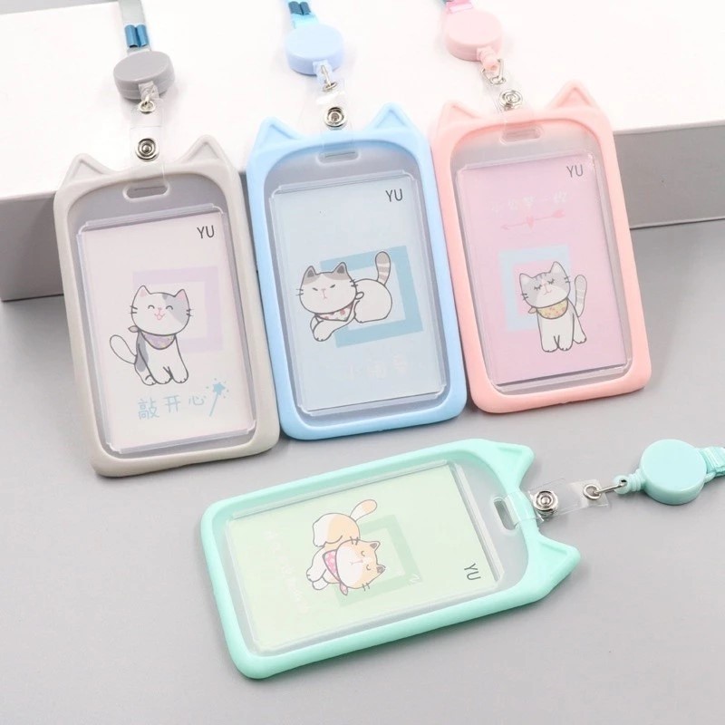 Silicone Cartoon Cute ID Credit Card Holder Bus Card Student IDListed ...