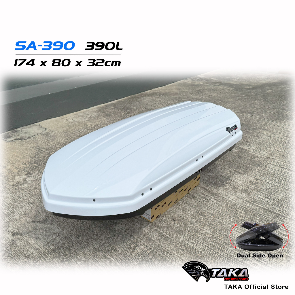 TAKA SA-390 Car Roof Box [Explorer Series] [L Size] [Glossy White ...
