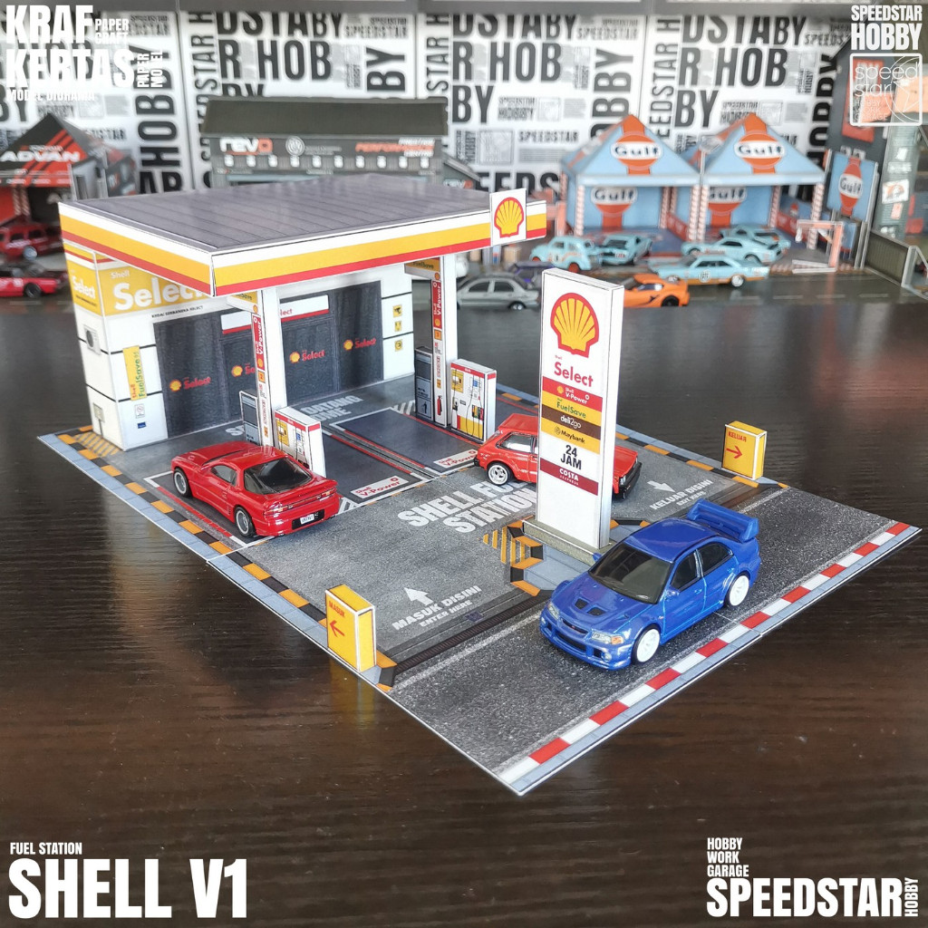 Shell Fuel Station 1:64 Paper Model - Base Type B - 28 X 19 CM | Shopee ...