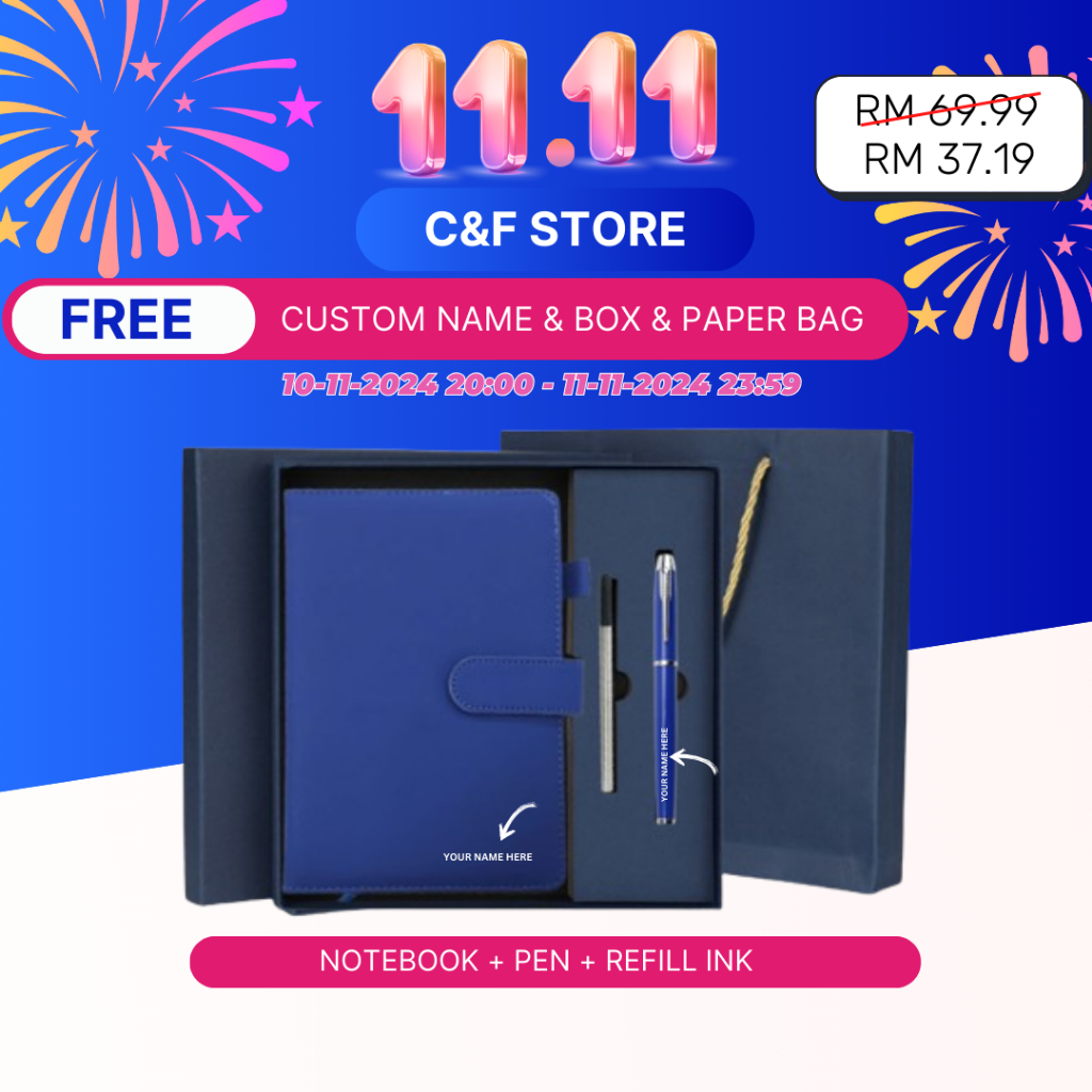 CUSTOM ENGRAVE Notebook A5 Planner Journal Notebook sketch book Buku ...