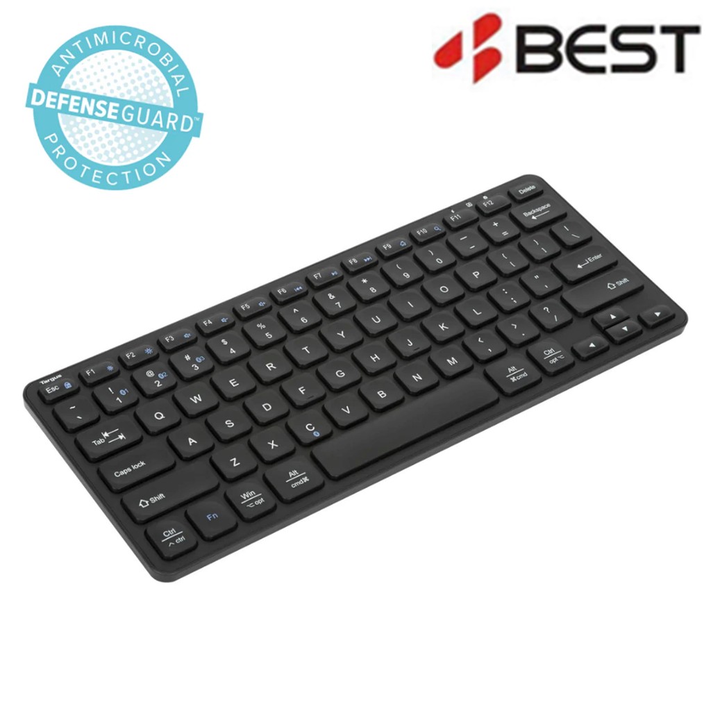 TARGUS COMPACT MULTI-DEVICE BLUETOOTH ANTIMICROBIAL KEYBOARD BLACK ...