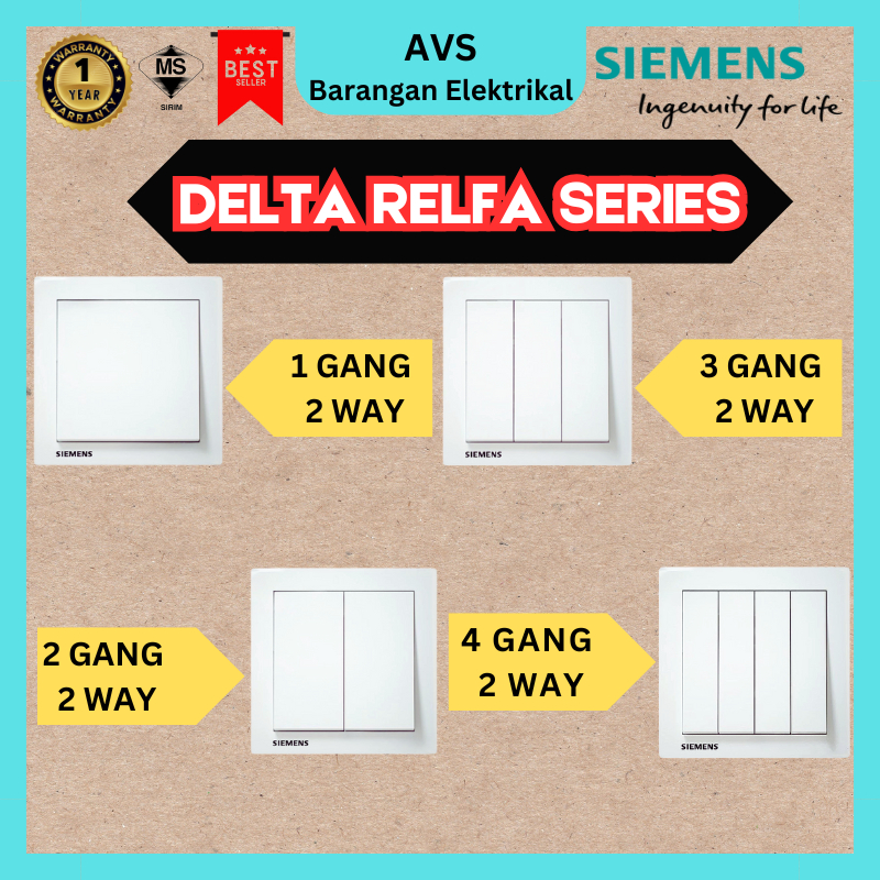 SIEMENS DELTA RELFA 2WAY SWITCH SOCKET PLUG SOCKET LIGHT SWITCH WALL ...