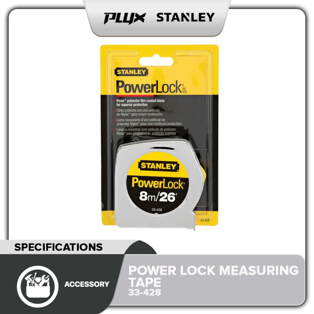 STANLEY POWER LOCK 8M / 26FT STHT33428-8 Measurement Tape / Measuring ...